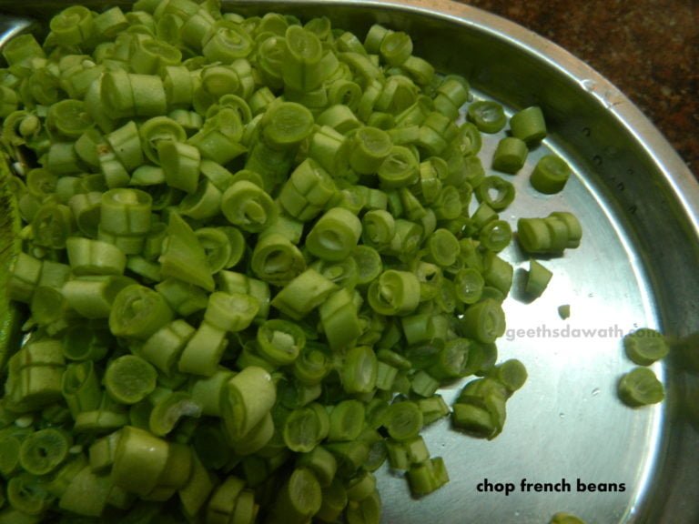 Beans Palya / Brahmin style beans upkari – Geeths Dawath