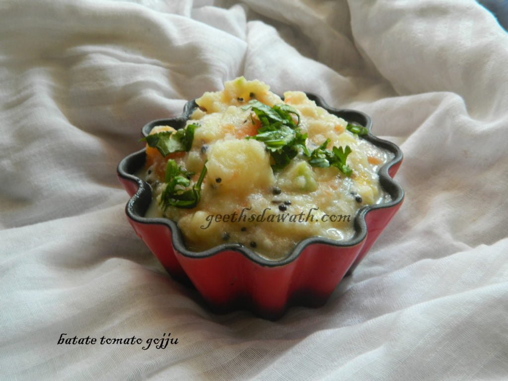 Batate tomato gojju – Geeths Dawath